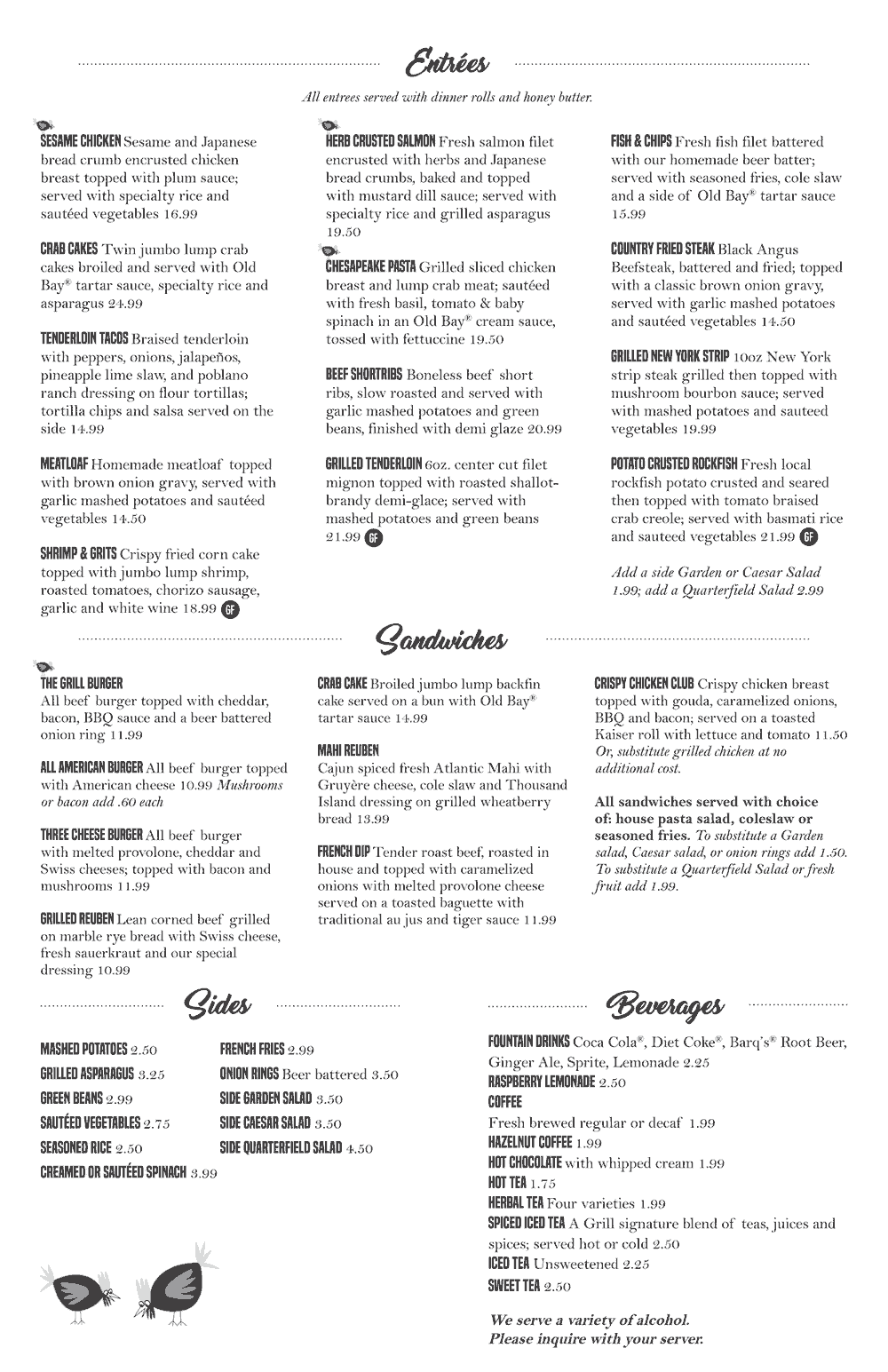 Dinner – The Grill at Quarterfield Station