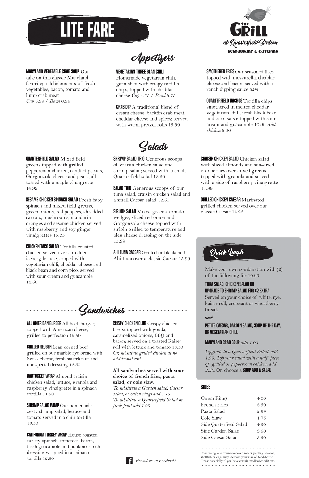 Lite Fare (Sundays Only) – The Grill at Quarterfield Station